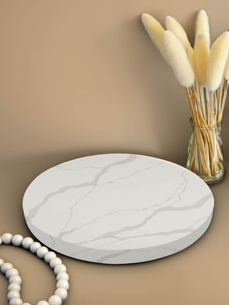 Calacatta Serene Quartz Made Lazy Susans - Accent Countertops